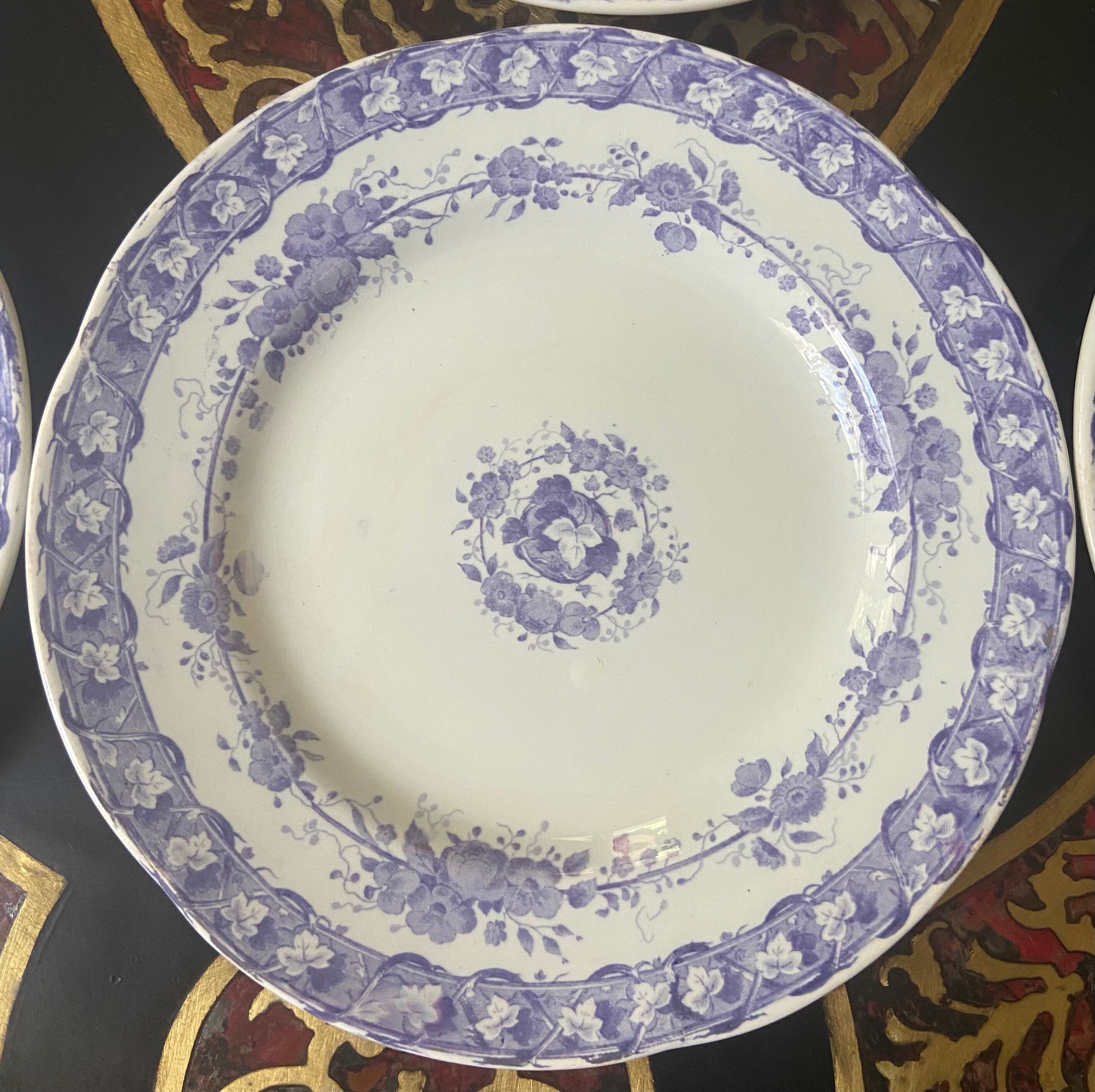 Seis placas planas de loza antigua Creil y Montereau siglo 19 - Etsy México