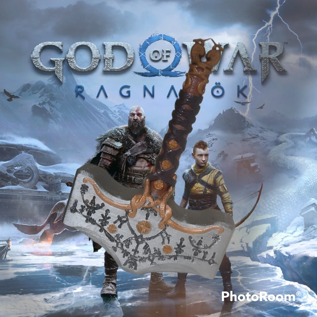 3D Thor Mjolnir Hammer Jotnar Edition God of War Ragnarok - Etsy