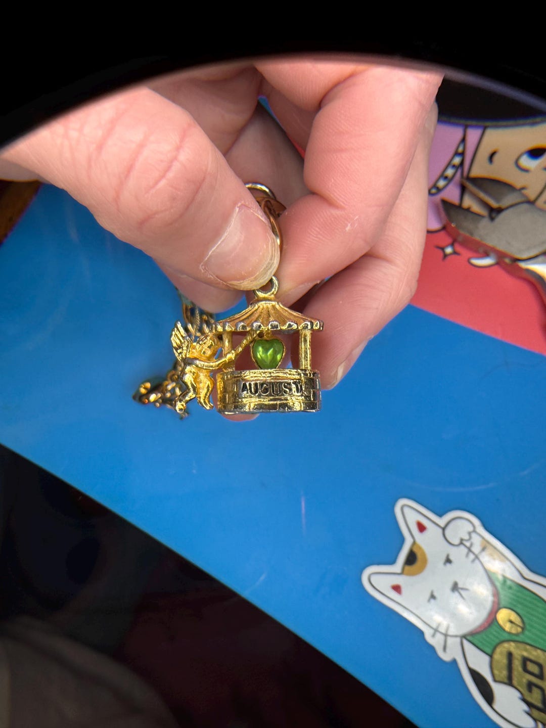 Vintage August Birthstone Carousel Cherub Charm - Etsy