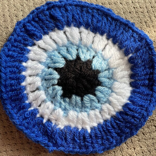Crochet Evil Eye Coaster - Etsy