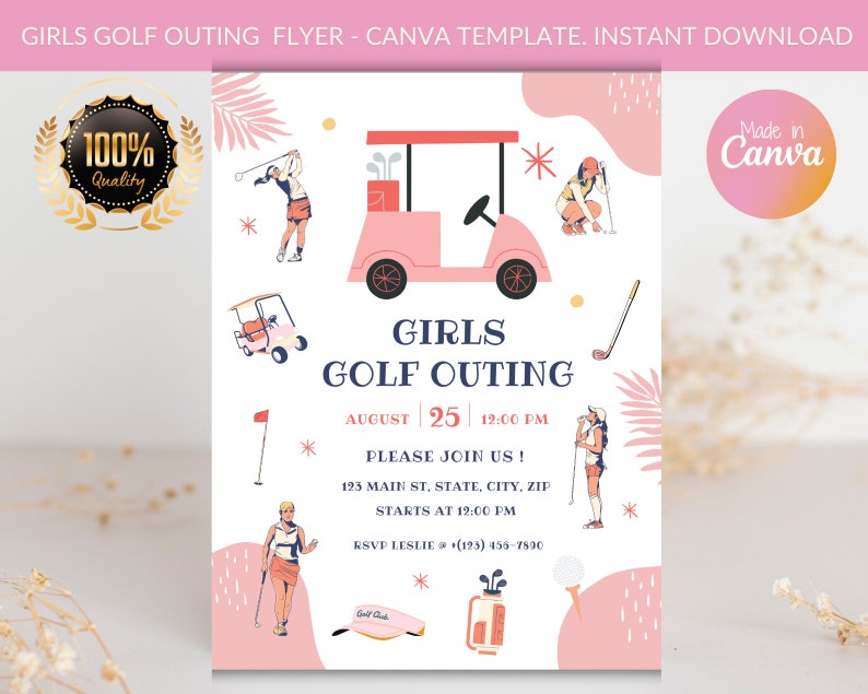 EDITABLE Girls Golf Outing Flyer, Golf Flyer, Girls Golf Flyer, Golf ...