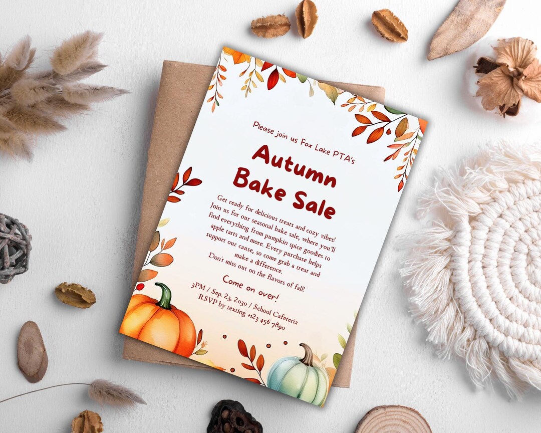 EDITABLE Autumn Bake Sale Flyer Bundle | Fall Bake Sale Flyer | PTA ...