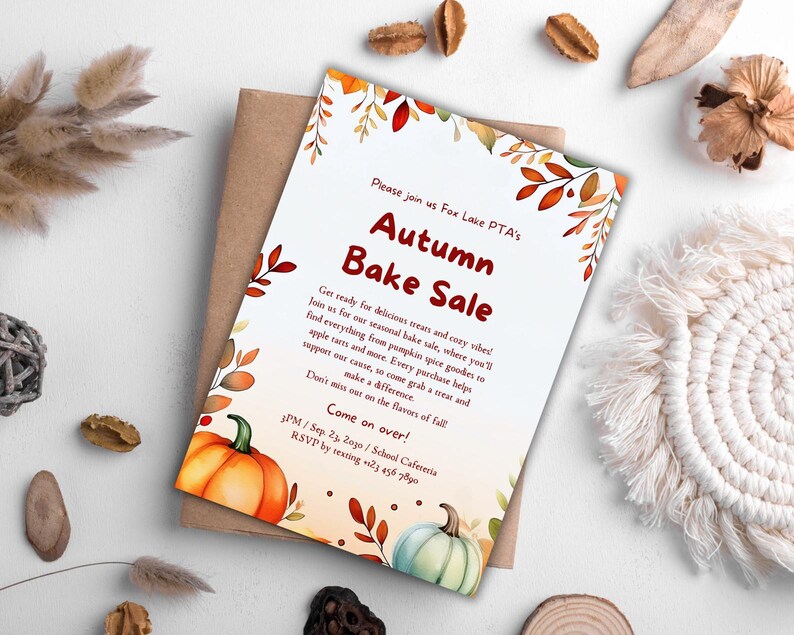 EDITABLE Autumn Bake Sale Flyer Bundle | Fall Bake Sale Flyer | PTA ...
