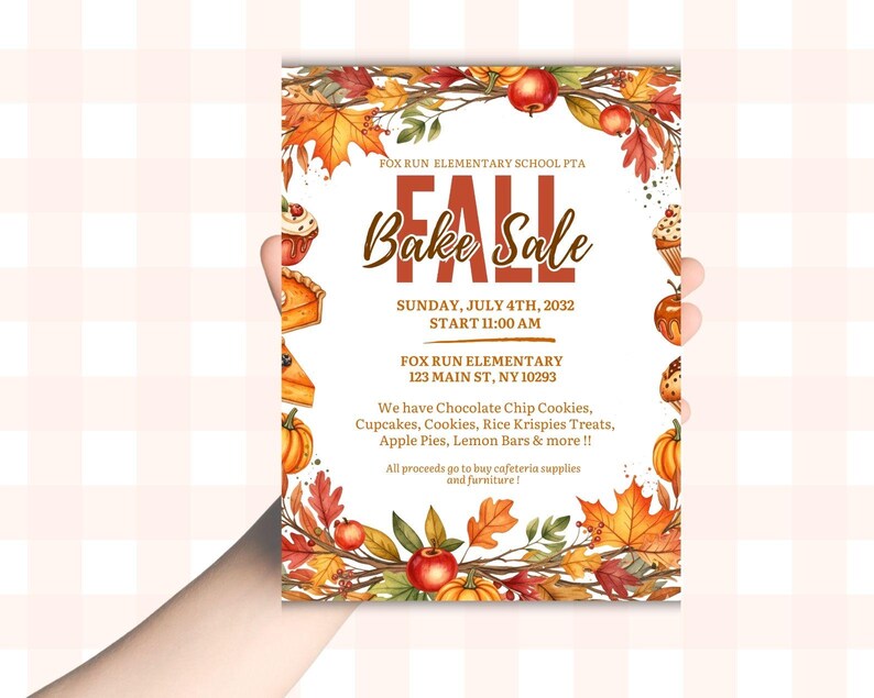 EDITABLE Fall Bake Sale Flyer Bundle | Autumn Bake Sale Flyer | PTA ...