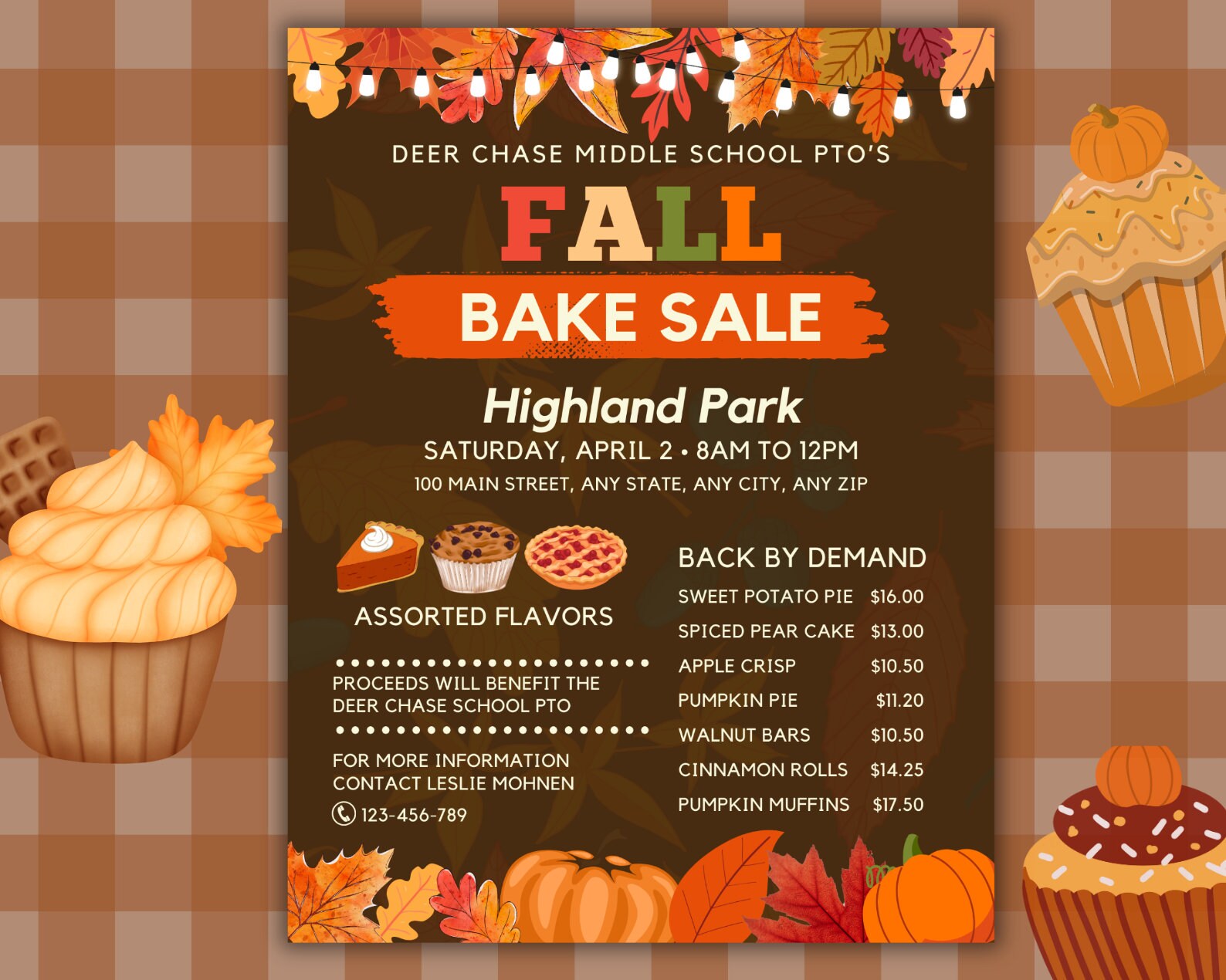 EDITABLE Fall Bake Sale Flyer Bundle | PTA Fundraiser Flyer | Bake Sale ...