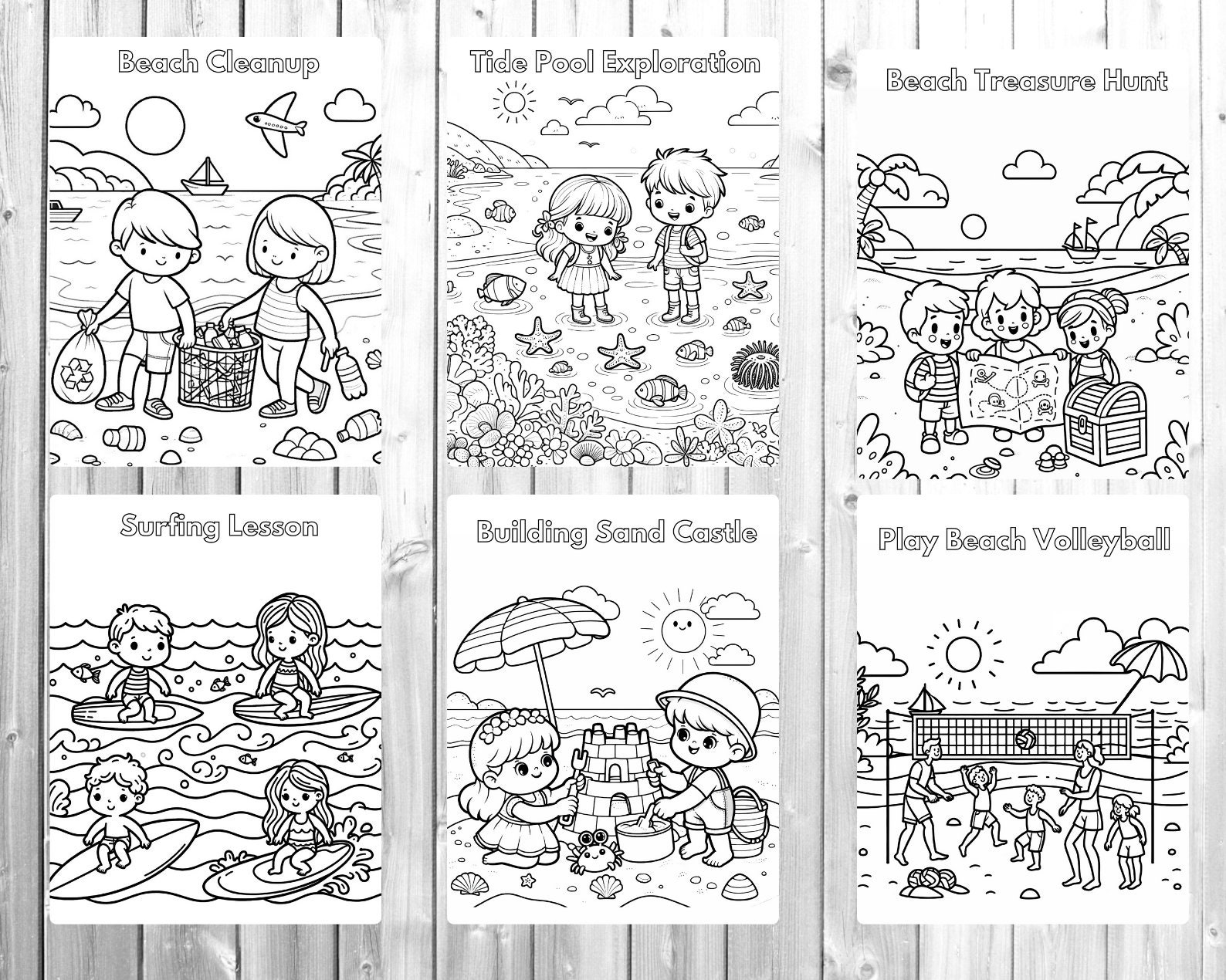 Beach Bliss: 11 Fun Beach Day Coloring Pages Instant Download Fun for ...