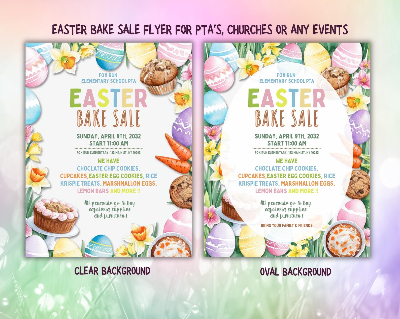 Editable Easter Bake Sale Flyer | Printable Easter Event Flyer | Easter ...