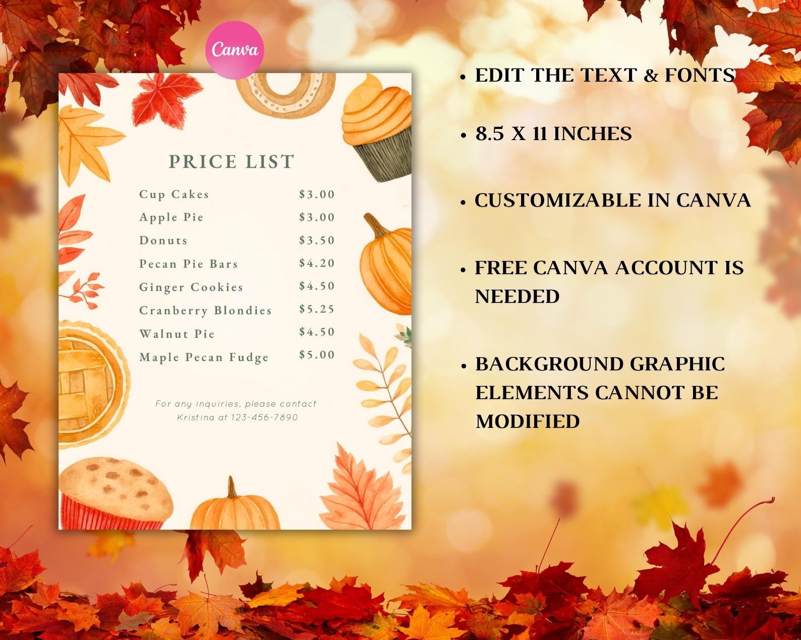 EDITABLE Fall Bake Sale Flyer Bundle | Autumn Bake Sale Flyer | PTA ...