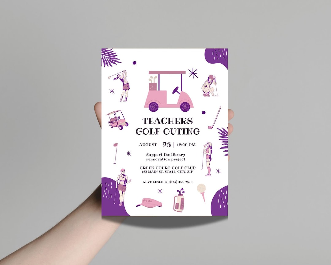 Editable Teachers Golf Outing Flyer, Ladies Tournament (digital ...
