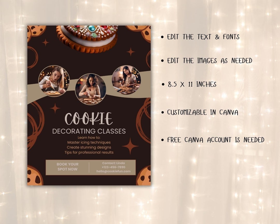 Editable Cookie Decorating Classes Flyer Template (printable) - Etsy