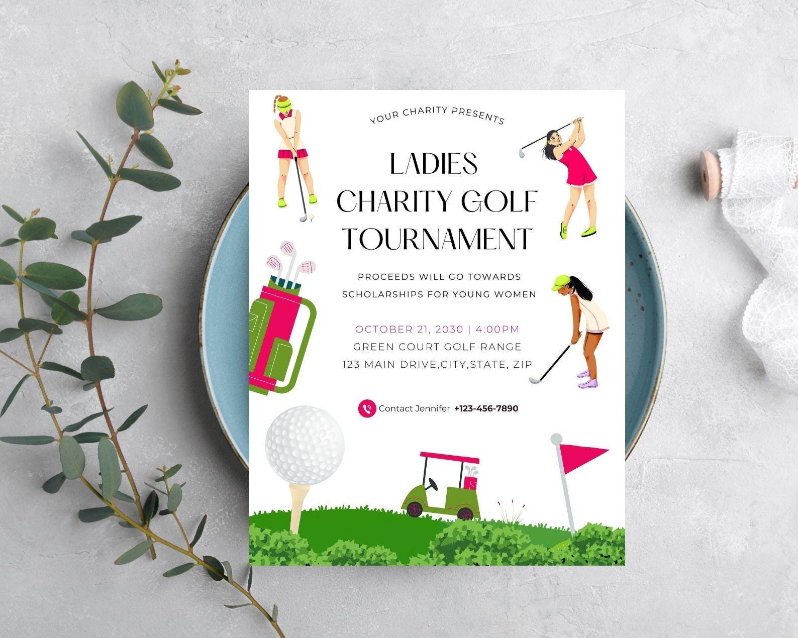 Editable Women's Charity Golf Tournament Flyer (digital Download) - Etsy