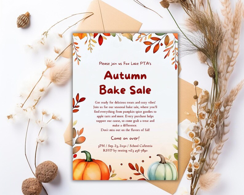EDITABLE Autumn Bake Sale Flyer Bundle | Fall Bake Sale Flyer | PTA ...
