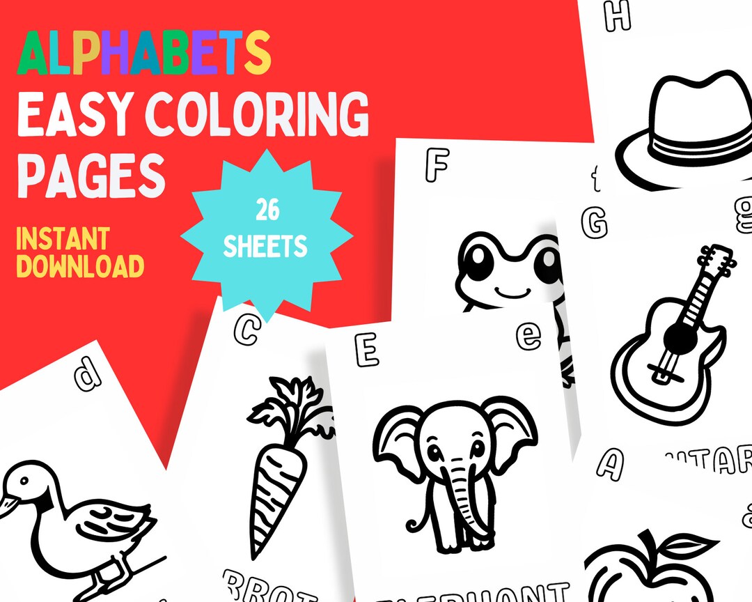 Kids Alphabets Coloring Book | Kids ABC Coloring Book | 26 Sheets ...