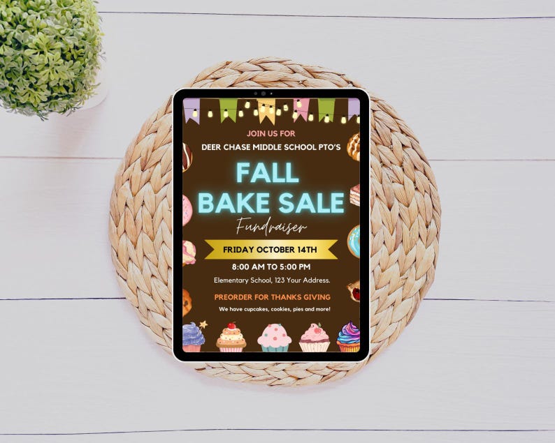 EDITABLE Fall Bake Sale Flyer Bundle | PTA Fundraiser Flyer | Autumn ...