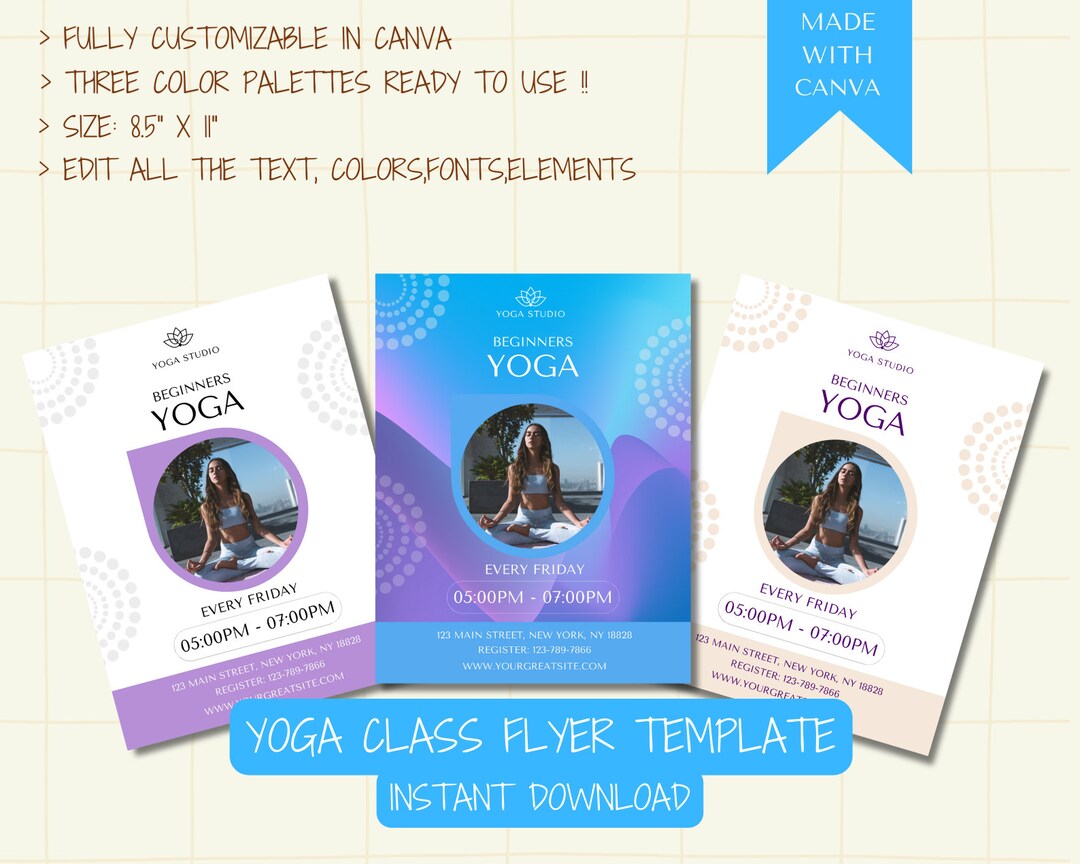 Yoga Flyer / Editable Yoga Class Flyer / Meditation Flyer Design / Yoga ...