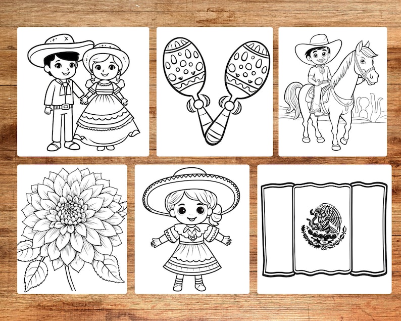 Mexico Heritage Themed Beginners Coloring Pages for Kids, Easy ...