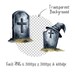 Gravestone Clipart, Watercolor Gravestones, Graveyard Clipart ...