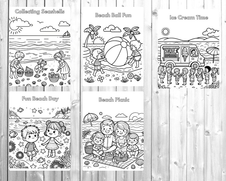 Beach Bliss: 11 Fun Beach Day Coloring Pages| Instant Download | Fun ...