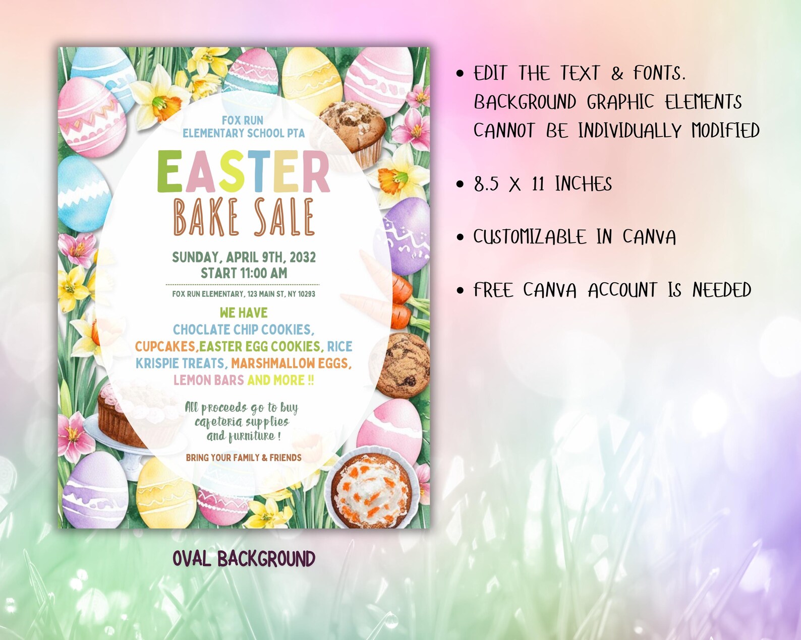 Editable Easter Bake Sale Flyer | Church & School Fundraiser (printable ...