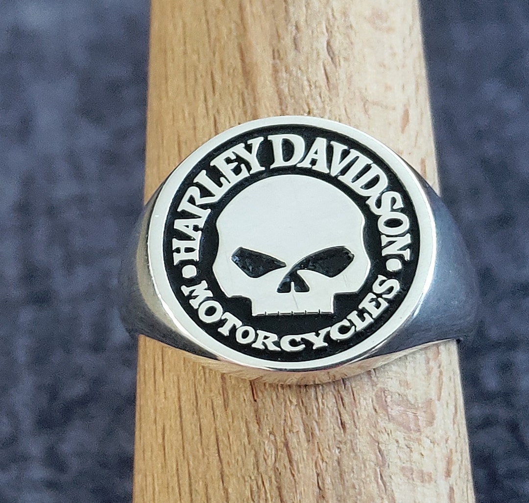 Harley Davidson Motorcycles Signet Ring,personalised Signet Silver Ring ...
