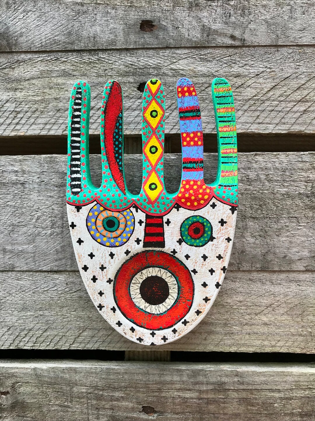 White Salad Fork Face - Etsy