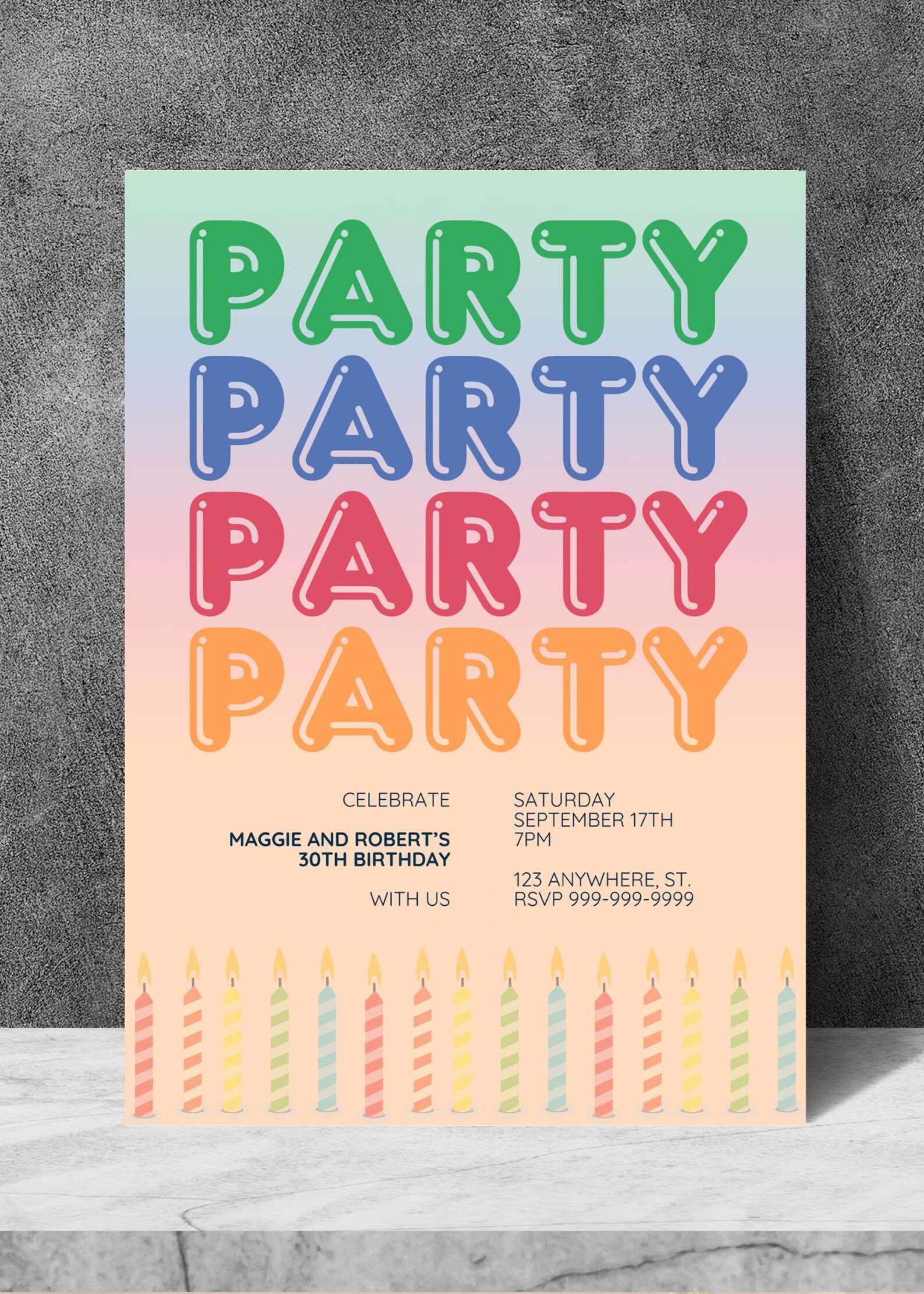 Editable Fun Candle Party Invitation | Instant Download - Etsy