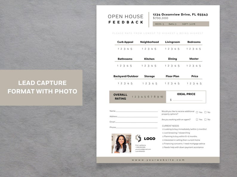 Real Estate Feedback Form Bundle | Open House & Buyer Feedback ...