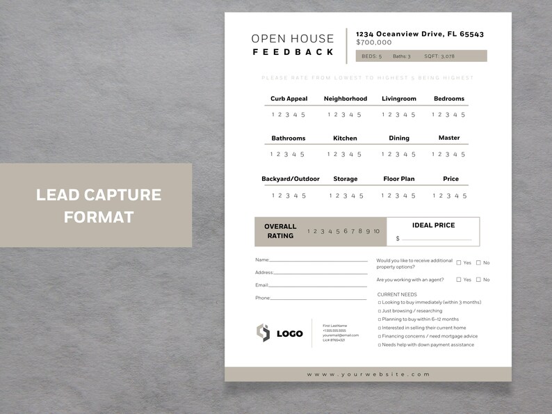 Real Estate Feedback Form Bundle | Open House & Buyer Feedback ...