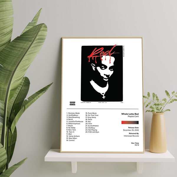 Whole Lotta Red Poster - Etsy