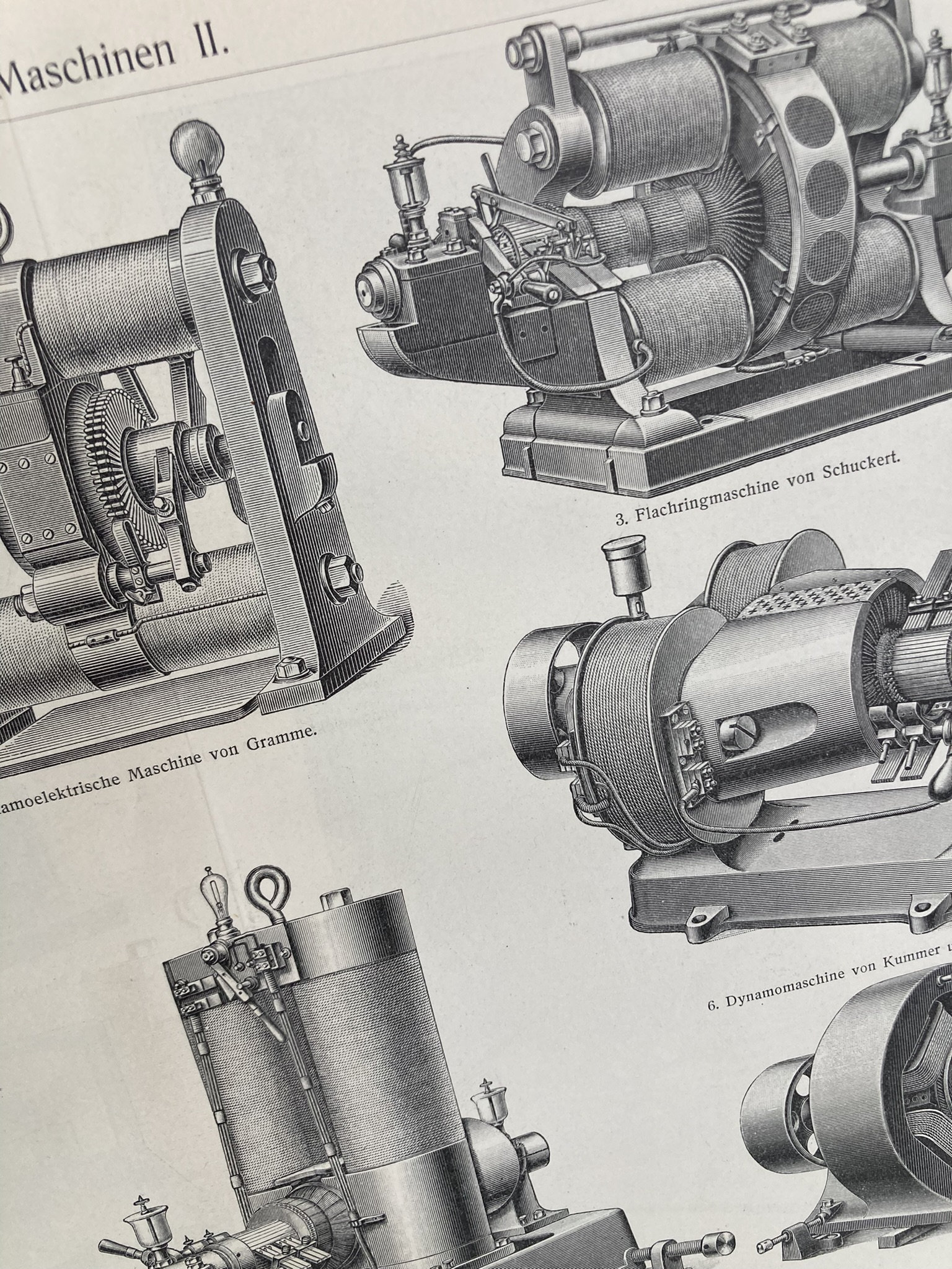 Electrical Machines. Technology. Antique Lithograph. Original. Vintage ...