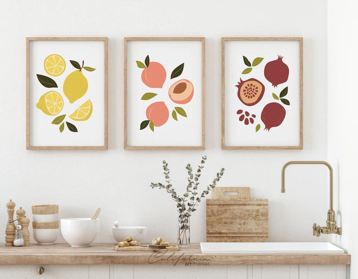 Kitchen Wall Art Set of 6 Kitchen Decor Wall Art Dining Room - Etsy ...