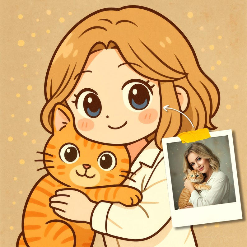 Custom Chibi Portrait: Family, Couple, Pet Cartoon (digital ...