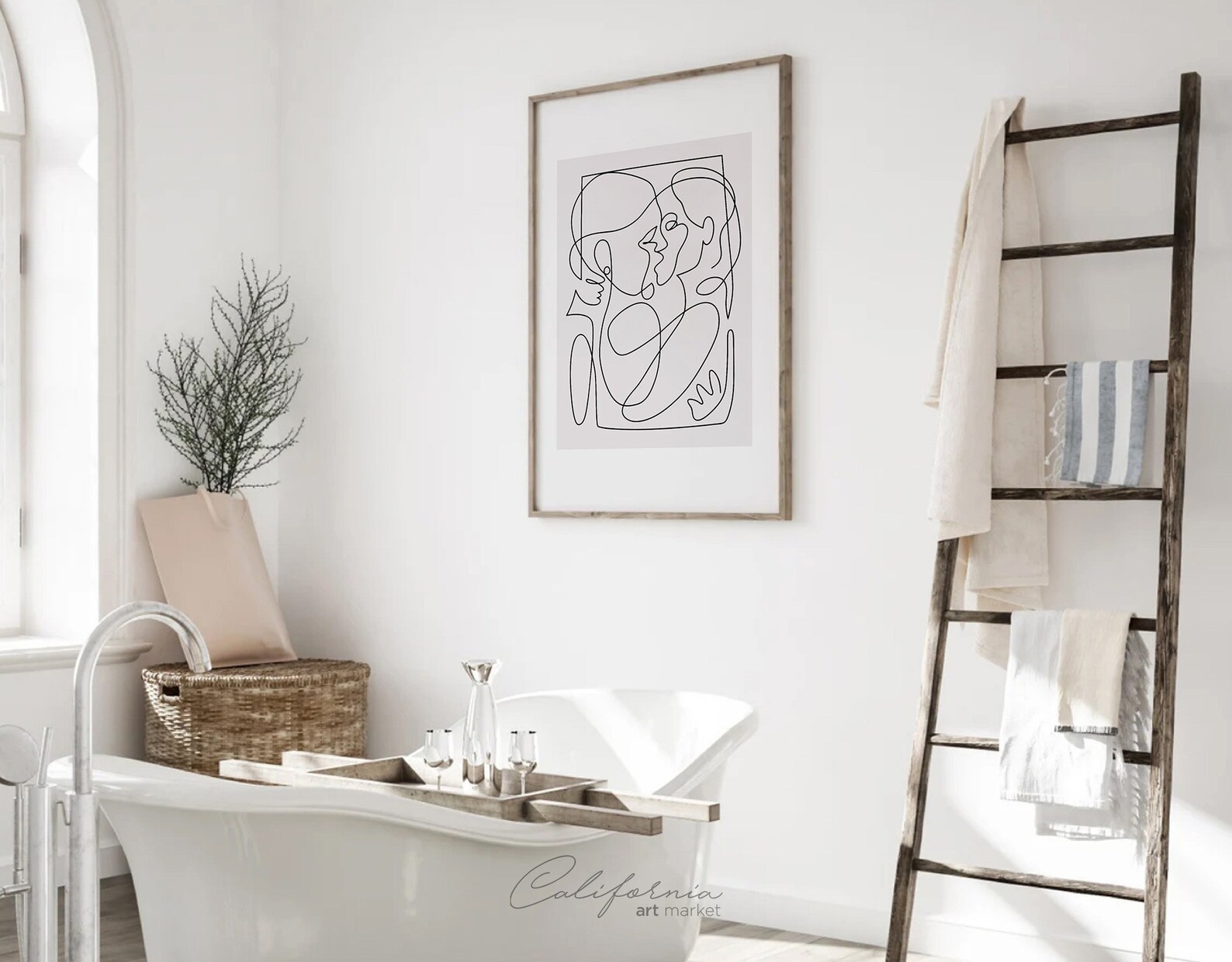 Abstract One Line Art Kiss Couple One Line Drawing - Etsy