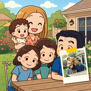 Custom Chibi Portrait: Family, Couple, Pet Cartoon (digital ...