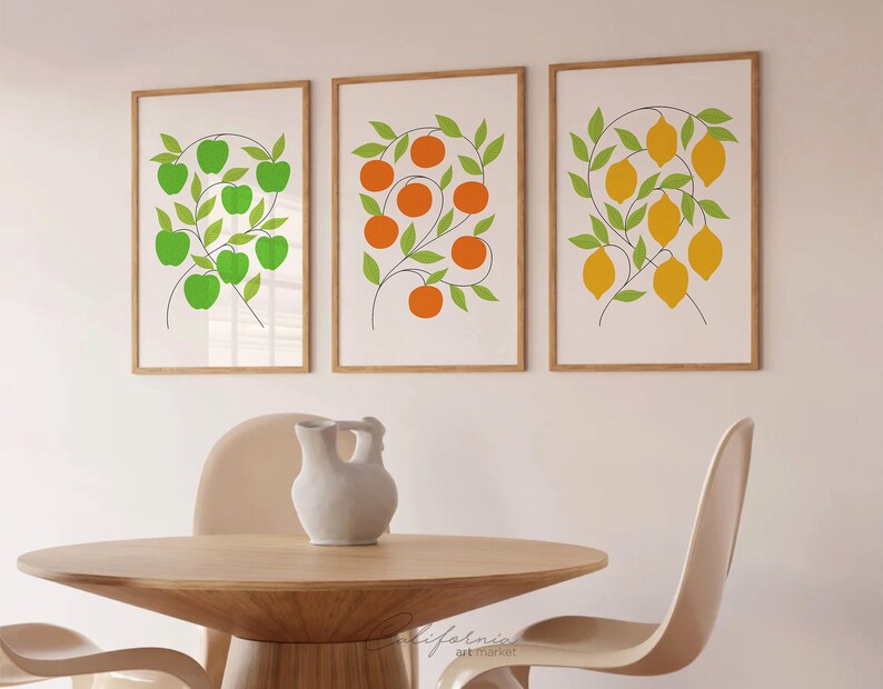 Kitchen Wall Art Set of 3 Kitchen Prints Dining Room Wall - Etsy