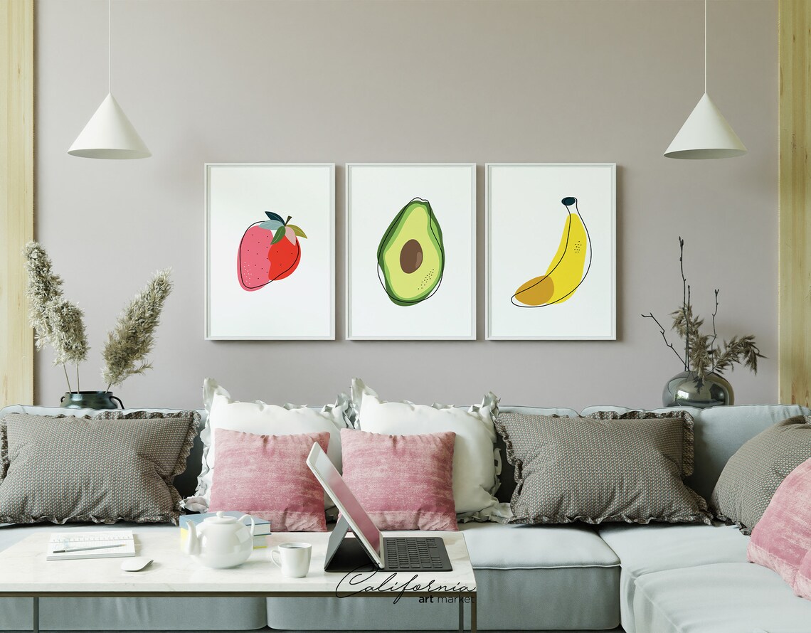Kitchen Wall Art Set of 3 Dining Room Wall Decor Kitchen - Etsy