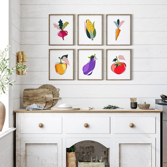 Kitchen Print Set of 6 Food Drink Print Dining Room Print - Etsy