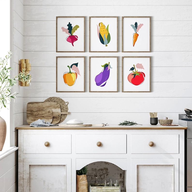 Kitchen Print Set of 6 Food Drink Print Dining Room Print - Etsy