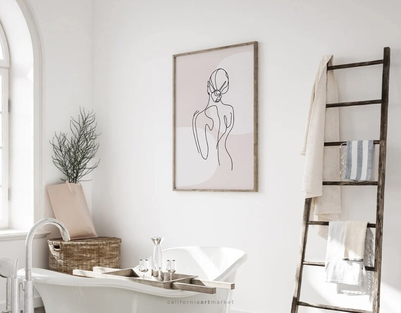 Set of 2 Female Line Art Line Art Print Line Art Poster - Etsy