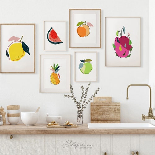 Kitchen Wall Art Set of 6 Kitchen Decor Wall Art Dining Room - Etsy