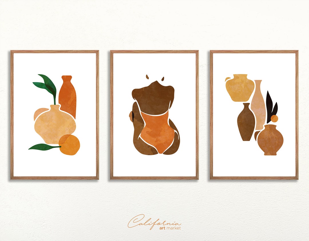 Boho Botanical Art Set, Set of 3 Prints, Boho Art Set, Botanical House ...