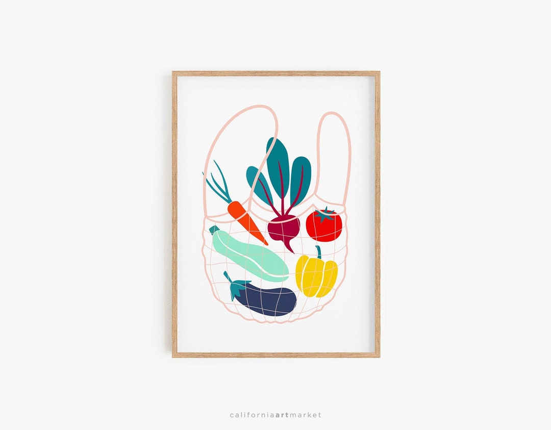 Vegetable Print, Botanical Print, Vegan Print, Kitchen Decor, Kitchen ...