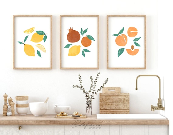 Kitchen Wall Art Set of 3 Dining Room Wall Decor Kitchen - Etsy
