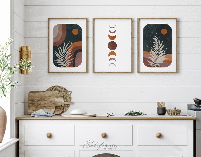Boho Art Set Abstract Art Set of 3 Gallery Wall Bundle Set - Etsy