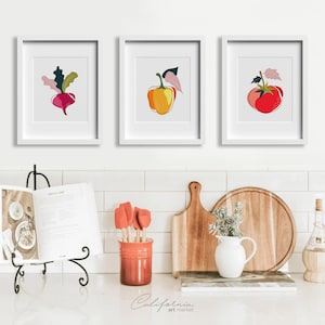 Kitchen Print Set of 6, Food Drink Print, Dining Room Print, Modern ...