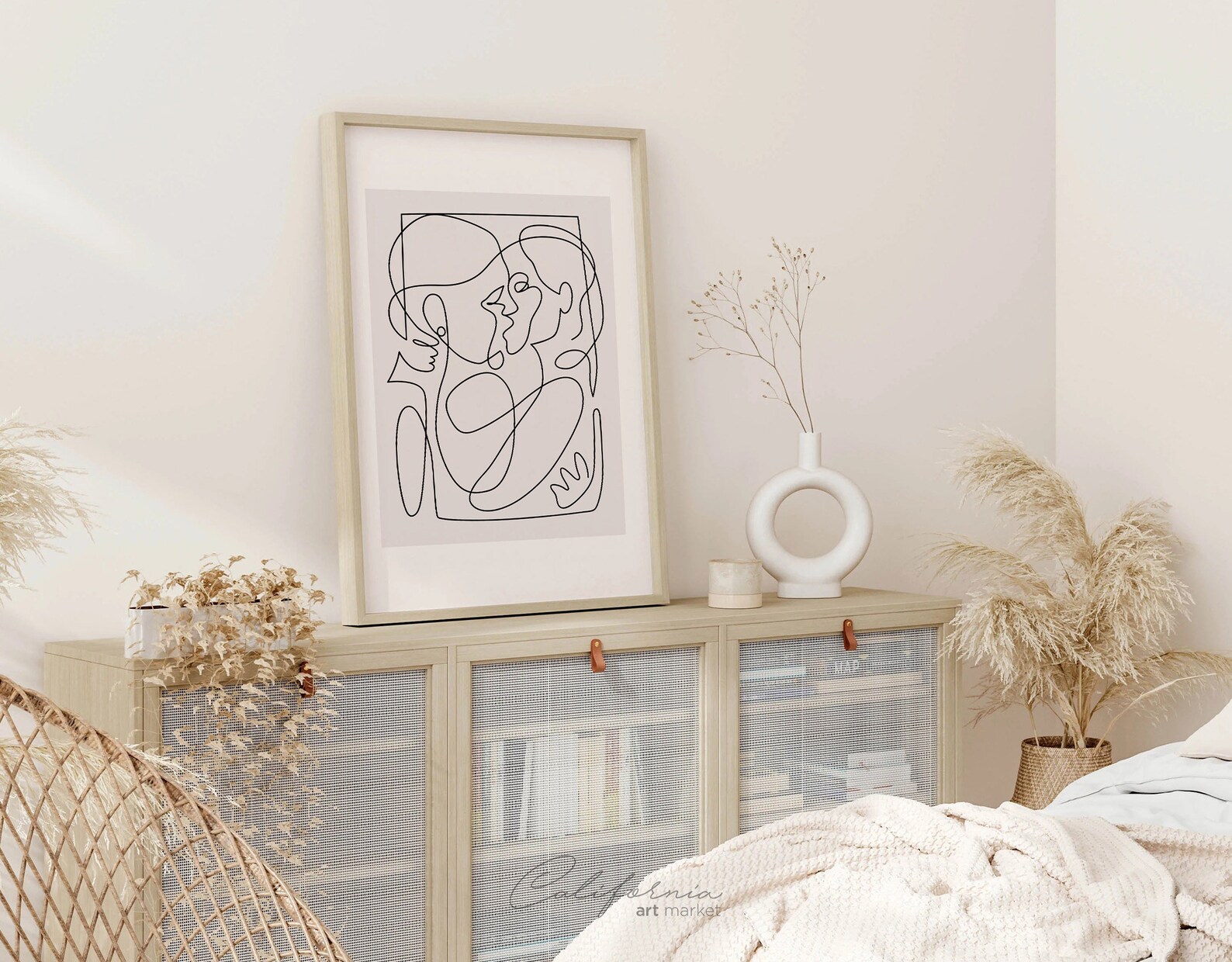 Abstract One Line Art Kiss Couple One Line Drawing - Etsy