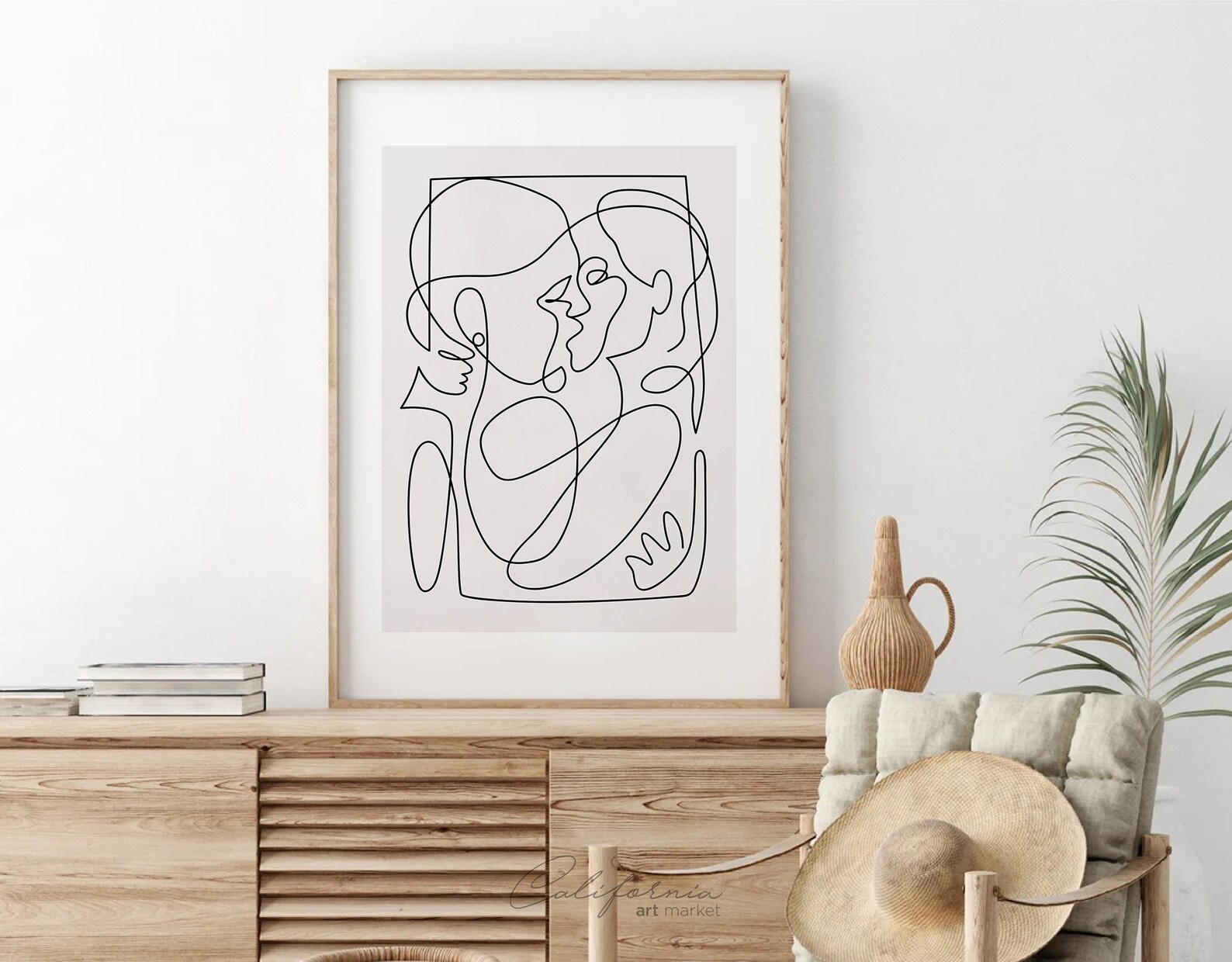 Abstract One Line Art Kiss Couple One Line Drawing - Etsy