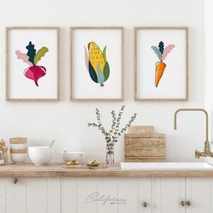 Kitchen Print Set of 6, Food Drink Print, Dining Room Print, Modern ...