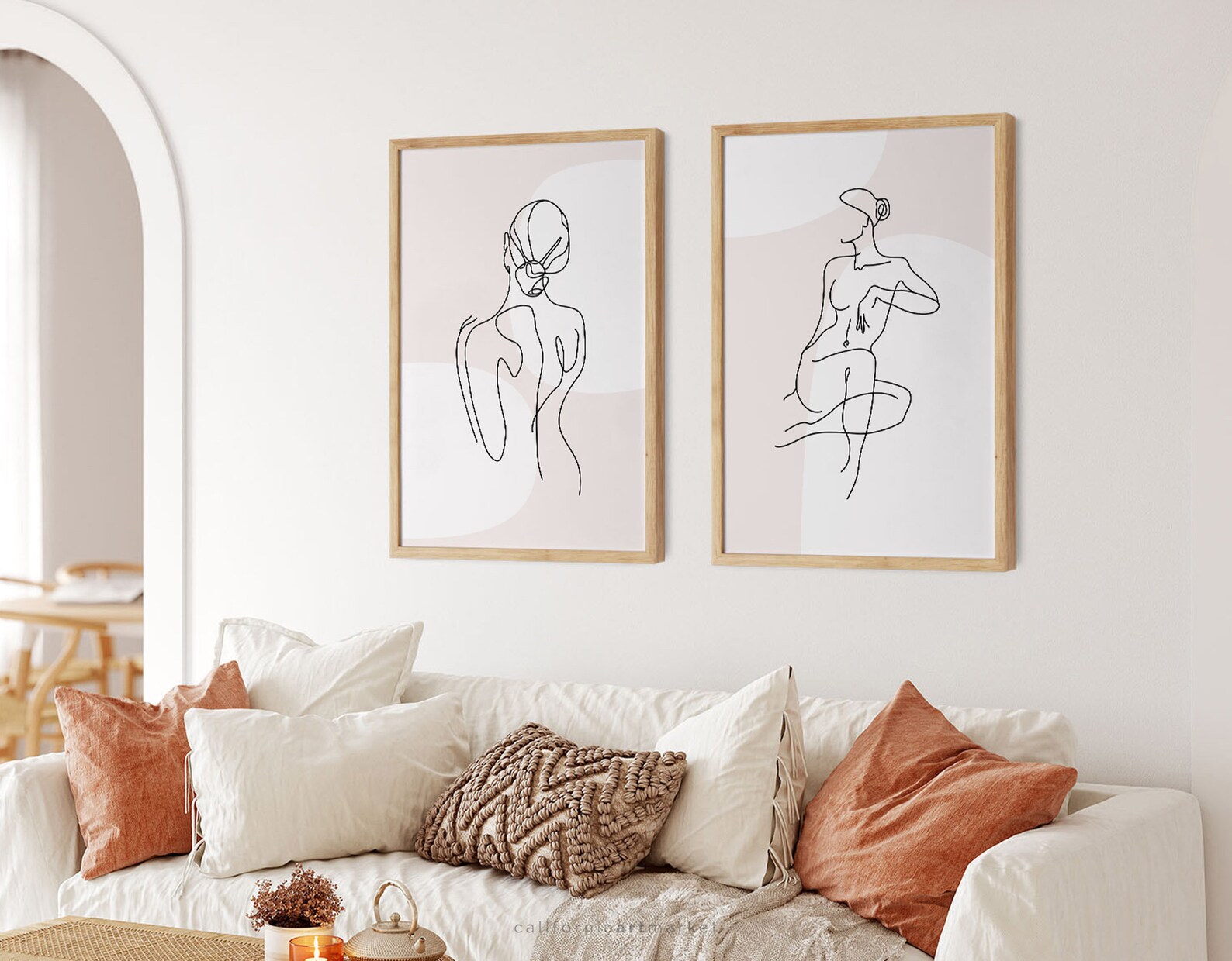 Set of 2 Female Line Art Line Art Print Line Art Poster - Etsy