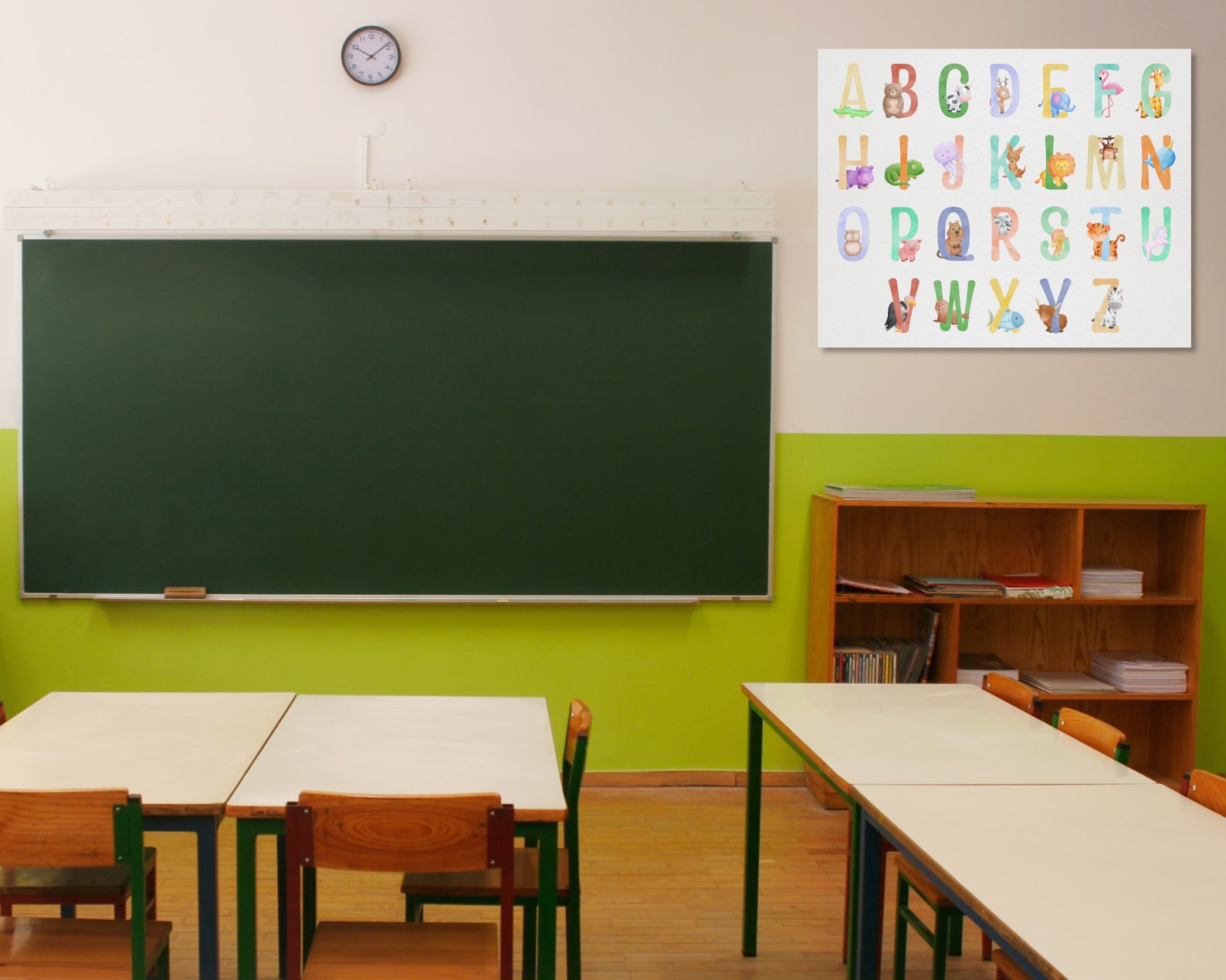 Watercolor Alphabet Classroom Decor, Animal Educational Poster, ABC ...